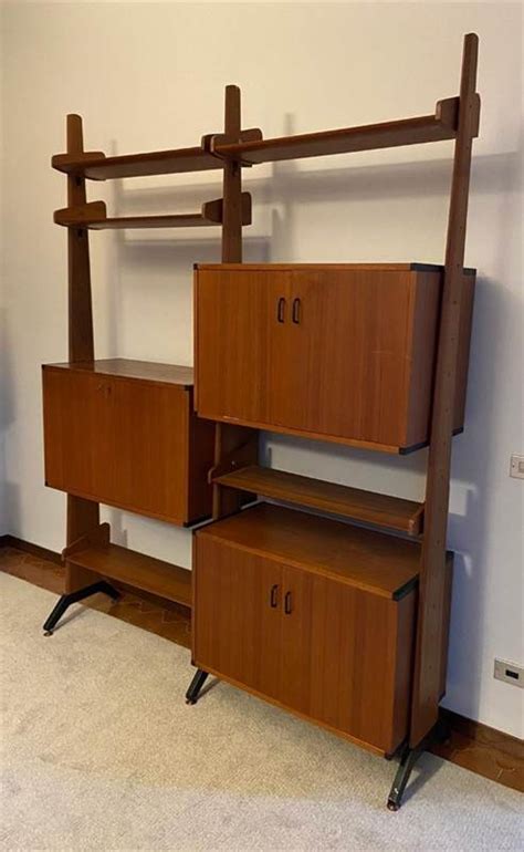 Libreria Modulare Anni 60 Design Vittorio Dassi In Legno Pesaro E