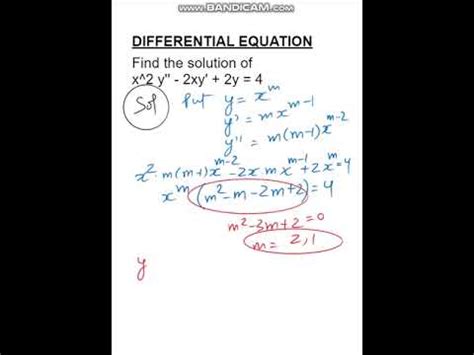 Cauchy Euler Equation Video Lecture Engineering Mathematics Civil Engineering CE
