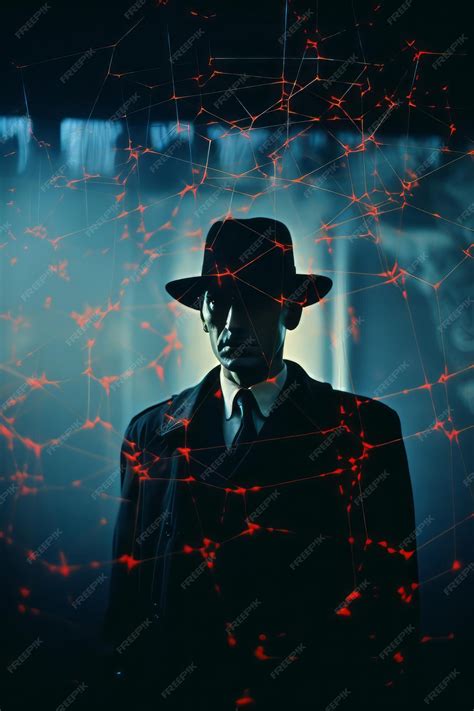 An Artistic Interpretation Of A Detectives Mind With A Web Connecting
