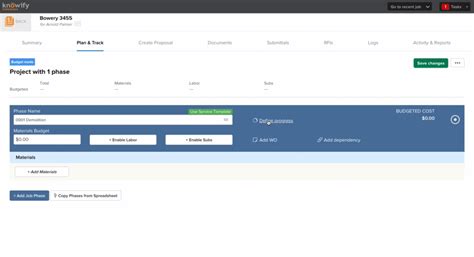 Production Tracking Knowify