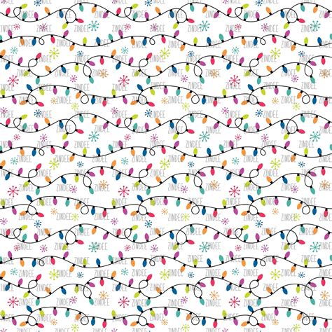 Holiday Lights Seamless Digital Paper Zindee