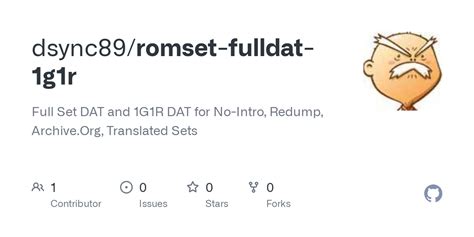 Github Dsync89 Romset Fulldat 1g1r Full Set Dat And 1g1r Dat For No Intro Redump Archive