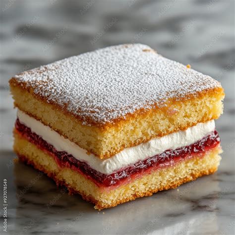 Delicious Victoria Sponge Cake With Strawberry Jam And Cream Filling