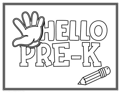 Pre K Coloring Sheets Printable