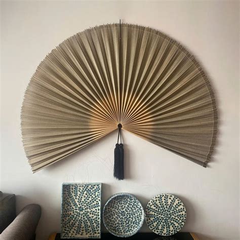 Japanese Wall Fan Decor Elegant Bamboo Fan Wall Art