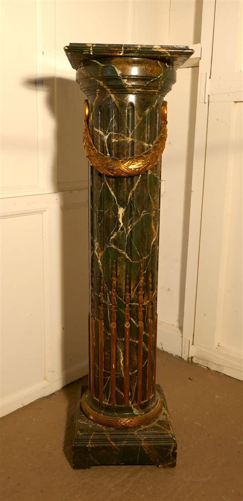 French Classical Column Pedestal Simulated Marble Antiques Atlas