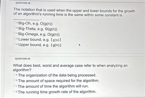Solved Question 58the Notation That Is Used When The Upper