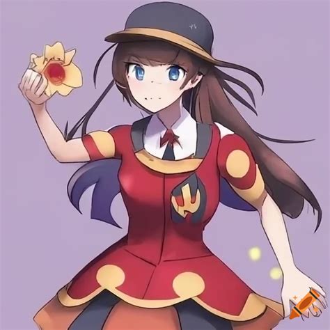Waifu Original Character From The Pokémon Series In Spring Attire On