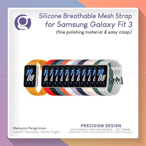 Jual Smf3 Silikon Mesh Strap For Samsung Galaxy Fit 3 Tali Jam Motif