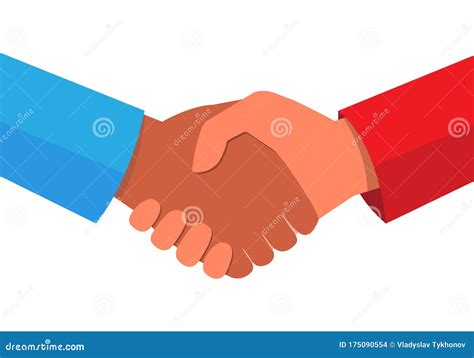 A Handshake Or Business Deal Between Two People Of A Different Race