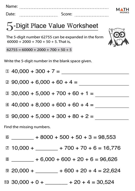Place Value Review Worksheet Printable Worksheet With Answer Key