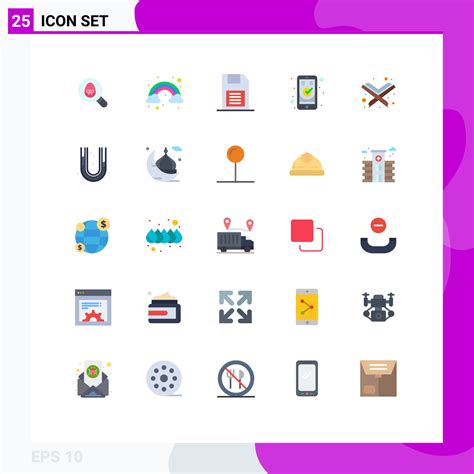 Set Of 25 Modern Ui Icons Symbols Signs For Islam Gadget Memory Chip Electronics Checked