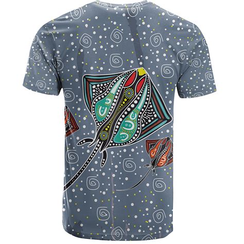 Australia Aboriginal T Shirt Stingray Art In Aboriginal Dot Style