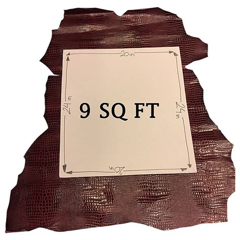Burgundy Red Snakeskin Embossed Leather Hides Crafts Arts Fabric