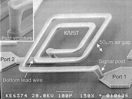 Sem Microphotograph Of The Highly Suspended Mems Spiral Inductor