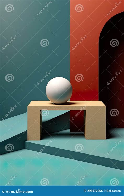 Three Dimensional Shapes Rendered In Complementary Colors Creating A