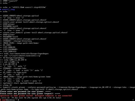 Homectl Create User Fails Transport Endpoint Is Not Conected · Issue