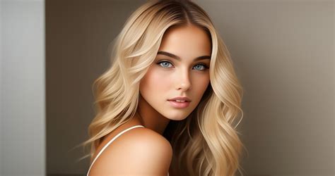 Beautiful Blonde Girl Closeup Face Beautiful Brunette Woman Portrait