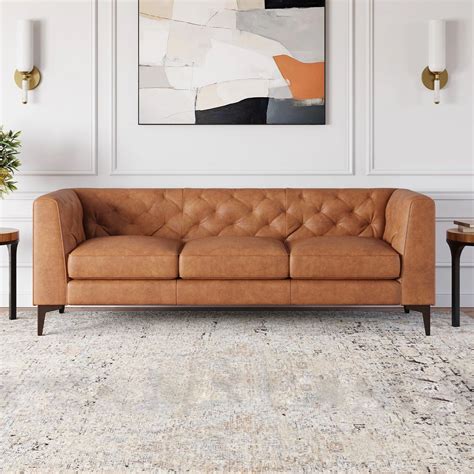 Black Leather Tufted Sofa Loft Tufted Vegan Leather Sofa By Modway
