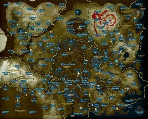 Complete High Res Map Of Zelda Breath Of The Wild Totk Map Zelda