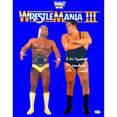 Robin Roussimoff Signed Andre The Giant Wrestlemania Iii 16x20 Photo Psa Pristine Auction