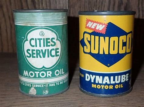 Cities Service Sunoco Tin Oil Can Banks