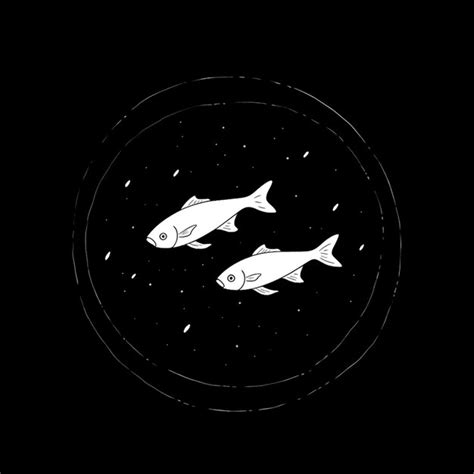 There Are Two Fish In A Circle On A Black Background Generative Ai