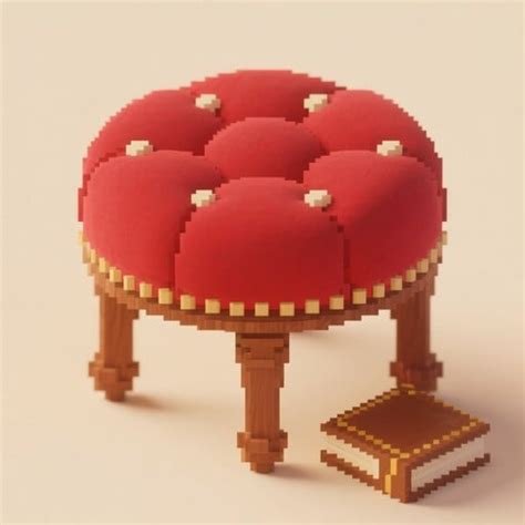 Free Pixelated Tufted Stool Image Download At Stockcake