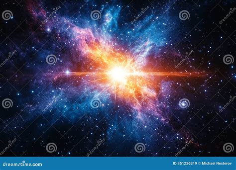 Supernova Exploding In The Deep Space With Surrounding Nebula And