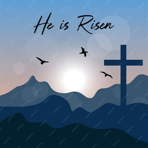 Premium Vector He Is Risen Vector Happy Easter He Is Risen Card