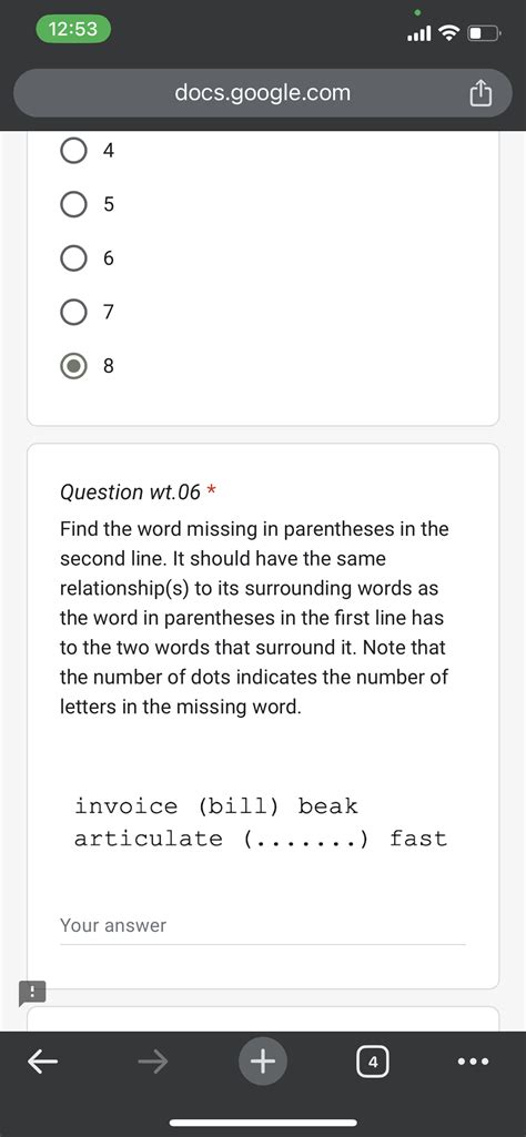 12 4 5 6 7 8 question wt 06 find the word