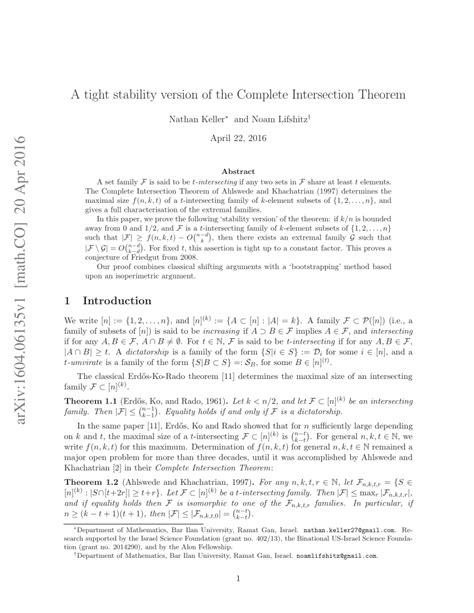 Pdf A Tight Stability Version Of The Complete Intersection Theorem