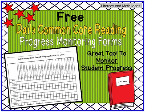 Literacy And Math Ideas Free Common Core Reading Progress Monitoring