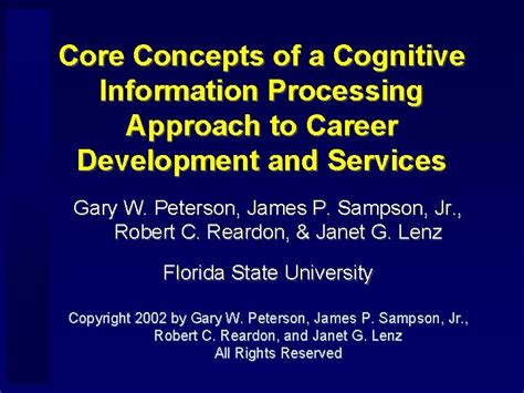Core Concepts Of A Cognitive Information Processing Approach