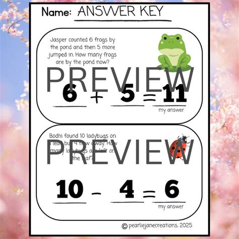 Spring Math Word Problems For Kindergarteners By Pearlie Janes Creations