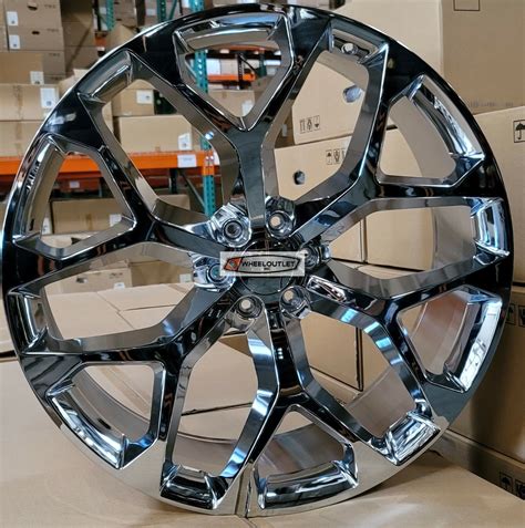 2022 Gmc Replica Chrome Snowflake 201 Rims One Piece Cast 24 Offset