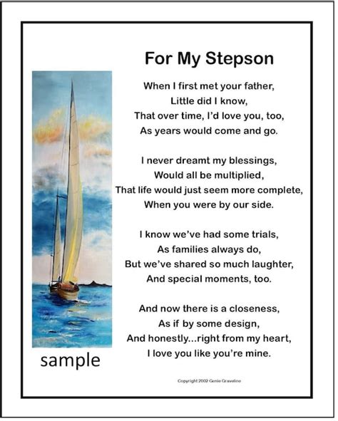 For My Stepson Instant Digital Download Stepson Poem Etsy
