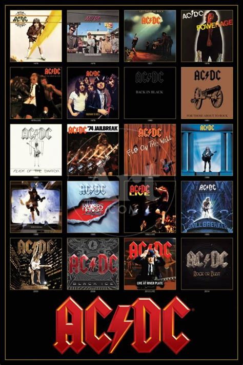 Acdc Discography Poster 24x36
