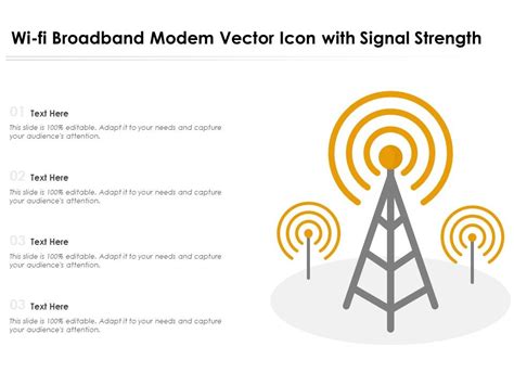 Wi Fi Broadband Modem Vector Icon With Signal Strength Ppt Powerpoint Presentation Gallery