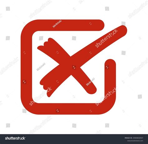 Red Cross Square Symbol Error Rejection Stock Vector Royalty Free 2593632557 Shutterstock