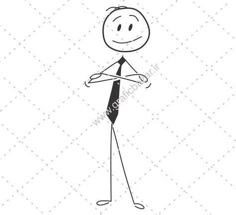 دانلود وکتور آدمک با کراوات گرافیک بازار