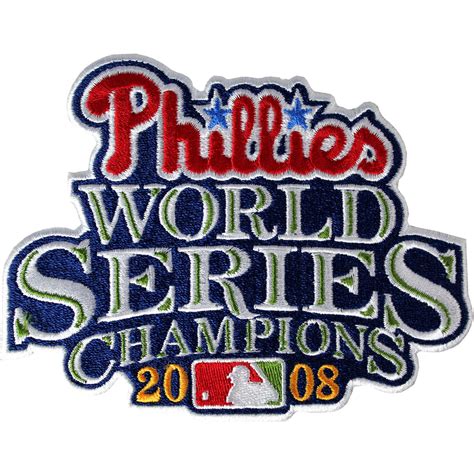 2008 Philadelphia Phillies Championship Jersey Sleeve Patch Mlb Logo Script Ebay Mlb World