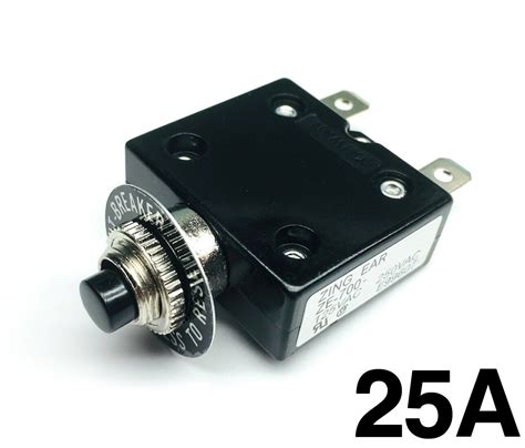 New 25 Amp Push Button Thermal Circuit Breaker 12 50v Dc 125 250v Volt