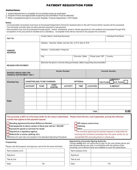 25 Free Printable Payment Requisition Form Templates Word Pdf