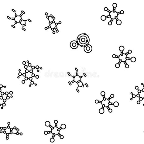 Molecular Science Chemistry Atom Vector Seamless Pattern Stock Vector