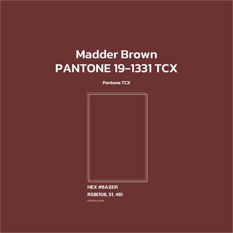 About Pantone 19 1331 Tcx Madder Brown Color Color Codes Matching
