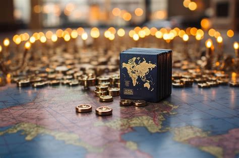 Premium Photo Opened Passport On A World Map