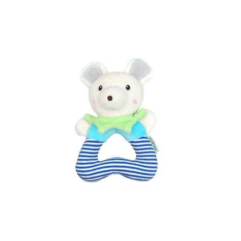 Doudou Mouse Blue Rattle