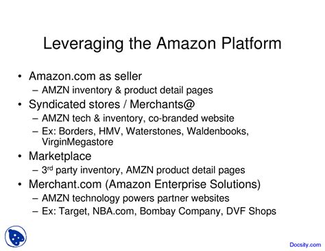 Amazon Platform E Commerce Lecture Slides Docsity