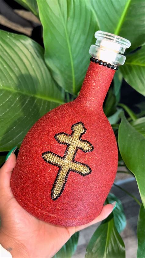 🖤 ️red And Black Dusse Bottle ️🖤 Liquor Bottle Crafts Alcohol Bottle Crafts Alcohol Bottle